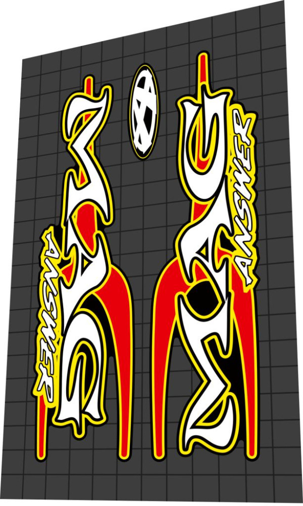1999 Answer Mag red yellow white - Elite BMX Decals
