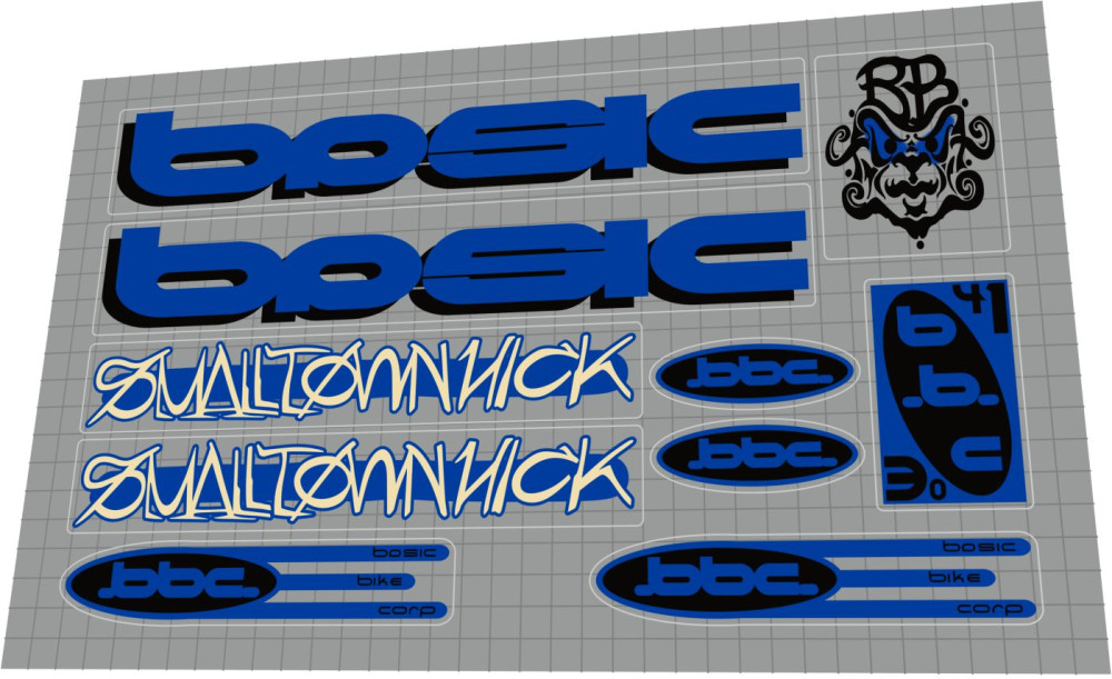 1997 Basic Bikes Small Town Hick blue - Elite BMX Decals