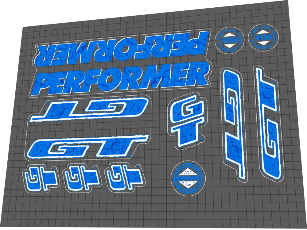 1992 GT Performer blue - Elite BMX Decals