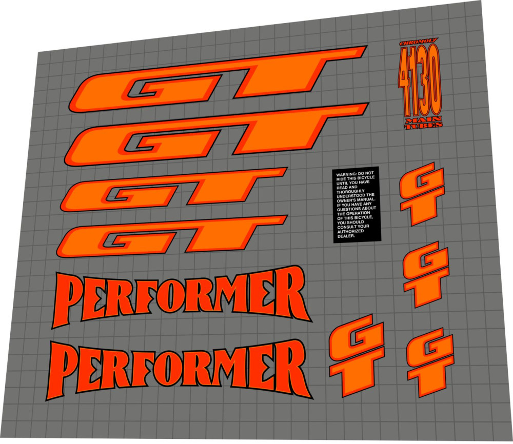 1995 GT Performer orange - Elite BMX Decals