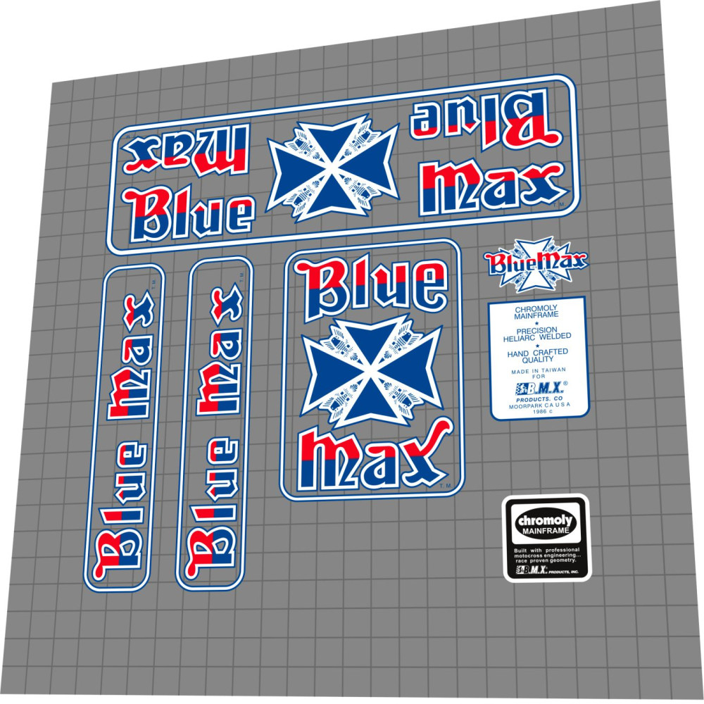 1986 Mongoose Blue Max - Elite BMX Decals